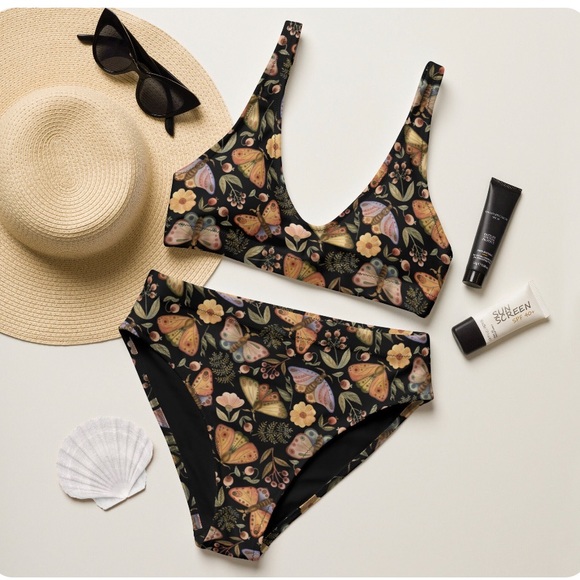 Etsy | Swim | Cottage Core Bikini Floral With Moths | Poshmark
